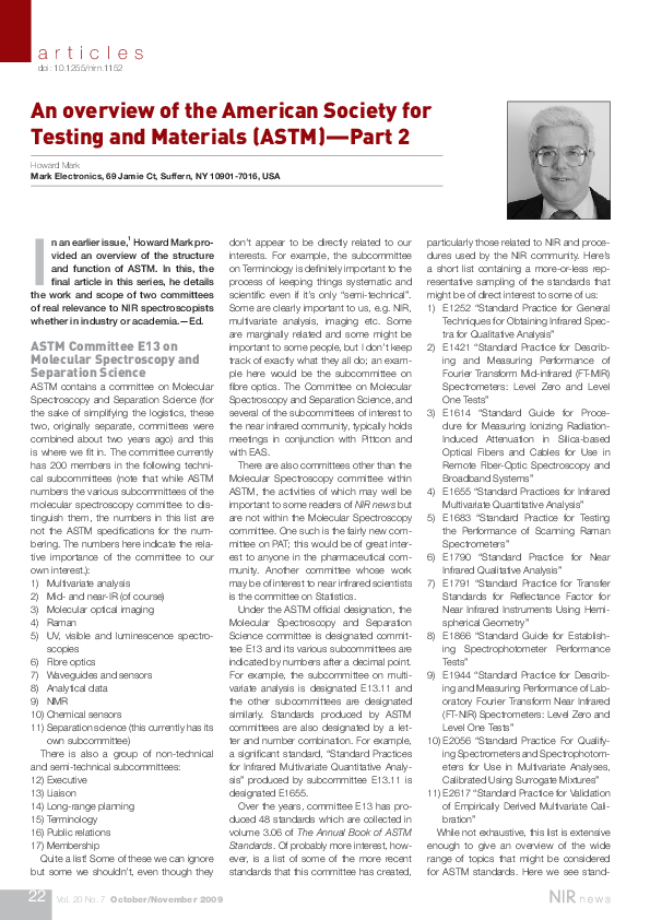 (PDF) An overview of the American Society for Testing and Materials ...