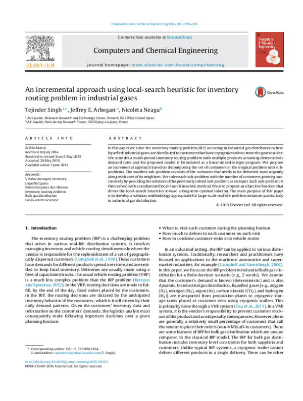 (PDF) An incremental approach using local-search heuristic for inventory routing problem in ...