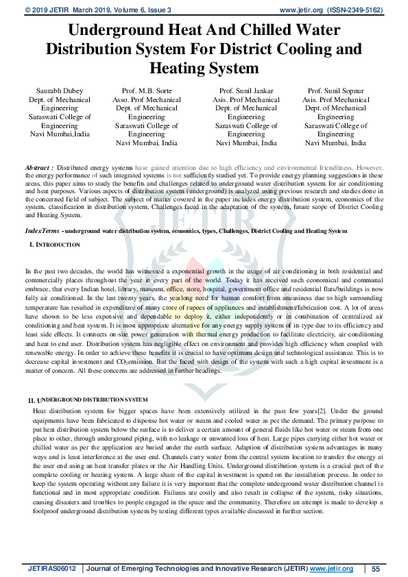 (PDF) Underground Heat And Chilled Water Distribution System For ...