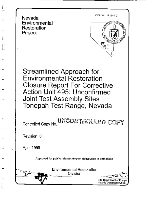 (PDF) Streamlined Approach for Environmental Restoration Closure Report ...
