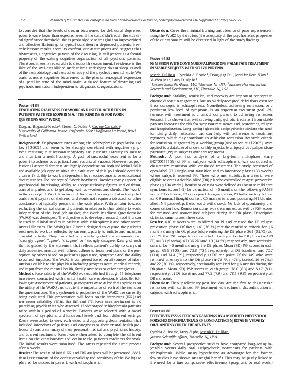 (PDF) Poster #184 EVALUATING READINESS FOR WORK AND USEFUL ACTIVITIES ...