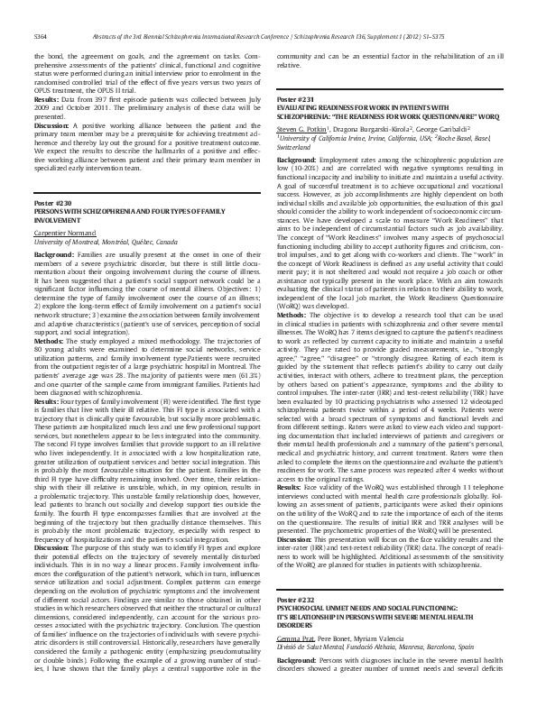 (PDF) Poster #231 EVALUATING READINESS FOR WORK IN PATIENTS WITH ...
