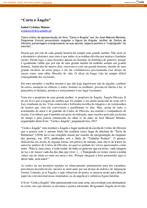 (PDF) Carta a Ângela