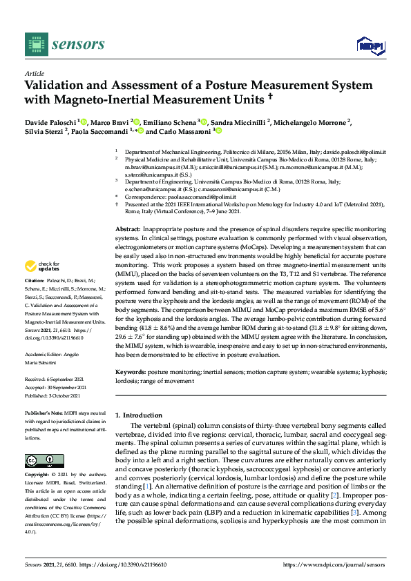 (PDF) Validation and Assessment of a Posture Measurement System with Magneto-Inertial ...