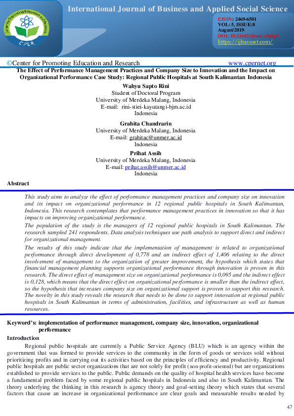 (PDF) The Effect of Performance Management Practices and Company Size ...