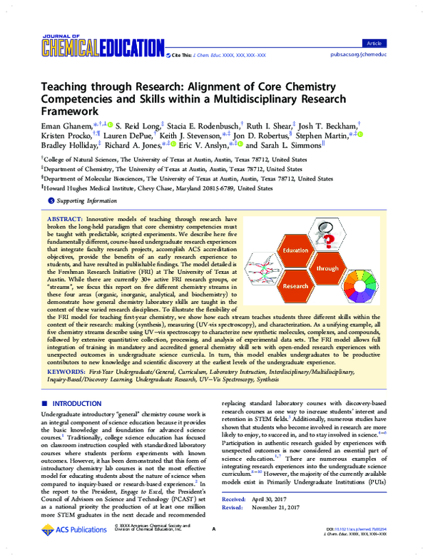 (PDF) Teaching through Research: Alignment of Core Chemistry ...