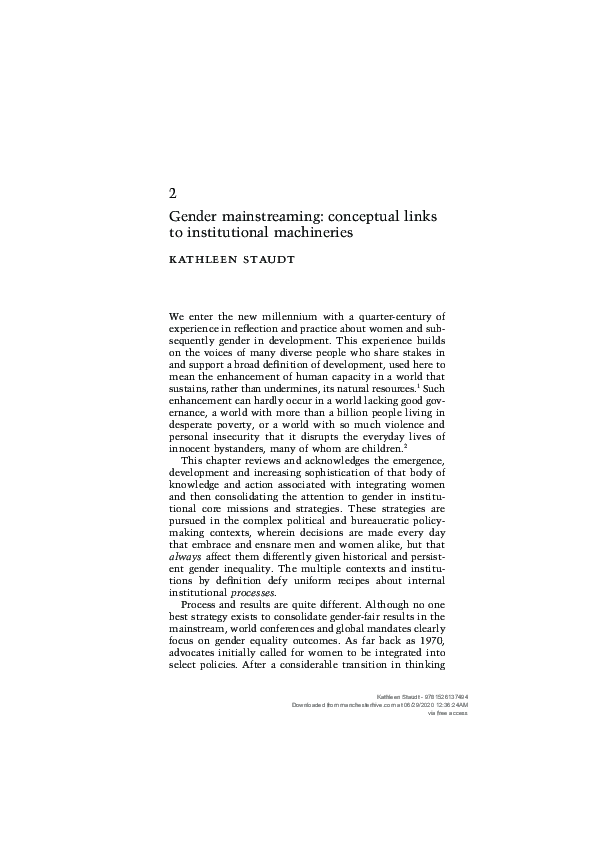 (PDF) Gender mainstreaming