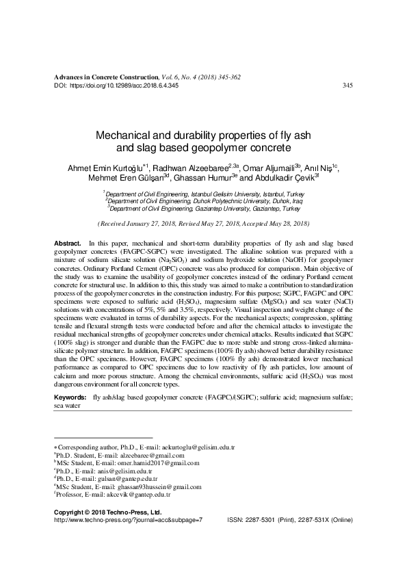 (PDF) Mechanical Properties of Fly-Ash-Based Geopolymer Concrete