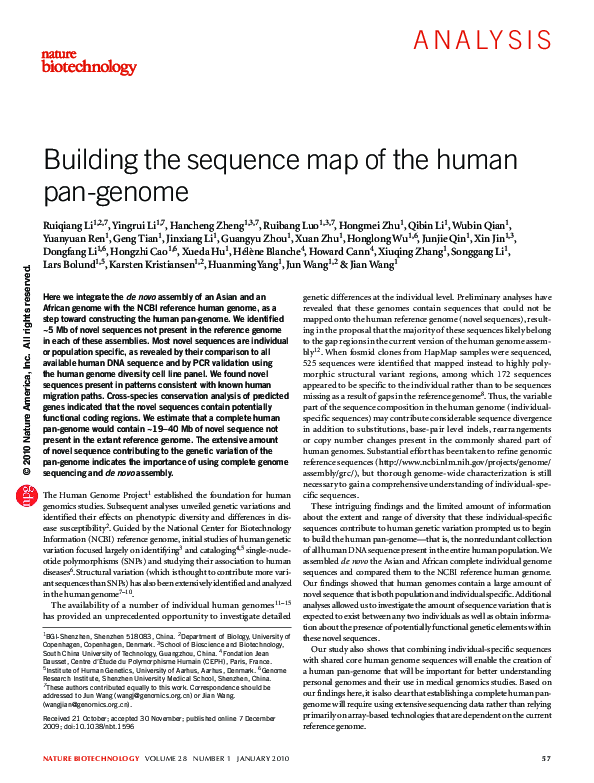 (PDF) Building the sequence map of the human pan-genome