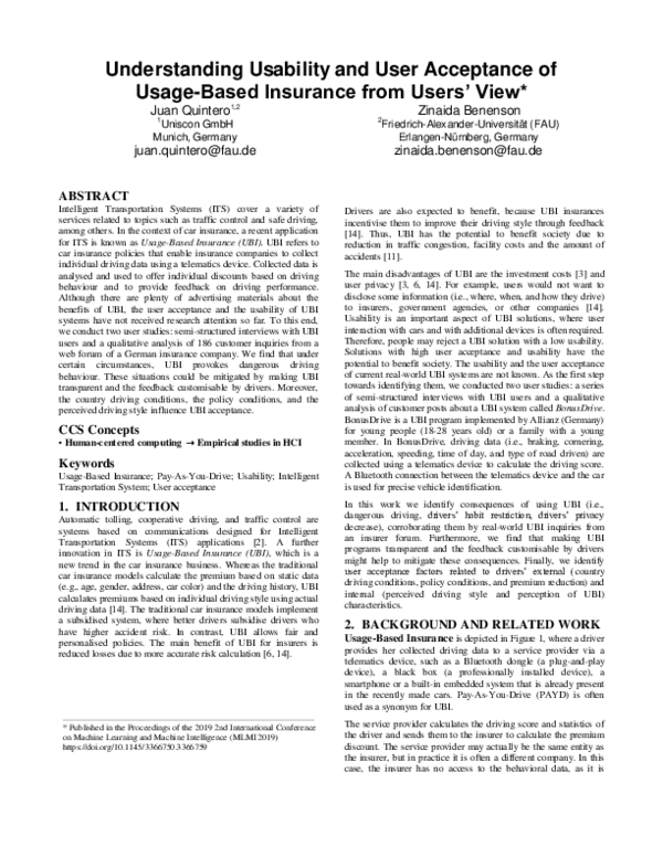 (PDF) Understanding Usability and User Acceptance of Usage-Based ...
