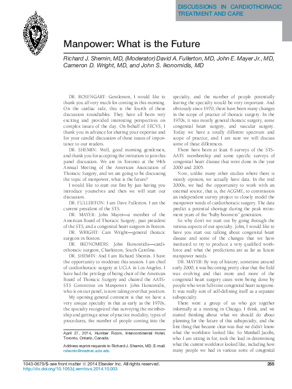 (PDF) Manpower: what is the future