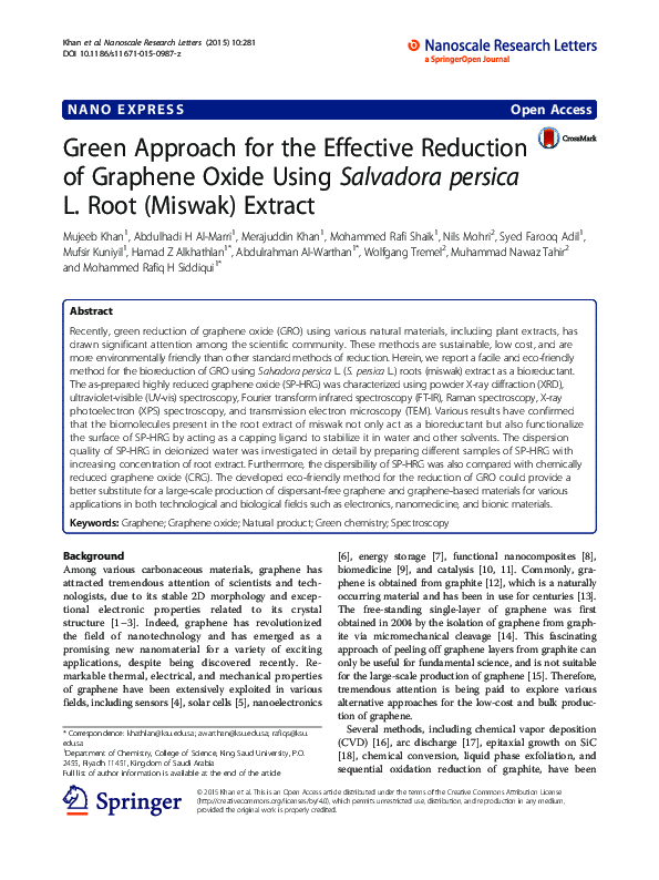 (PDF) Eco-Friendly Reduction of Graphene Oxide