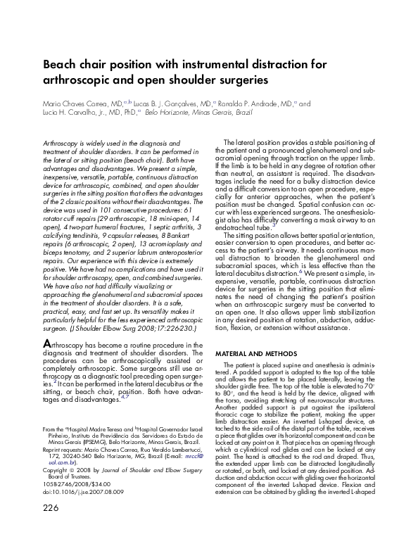 (PDF) Beach chair position with instrumental distraction for ...