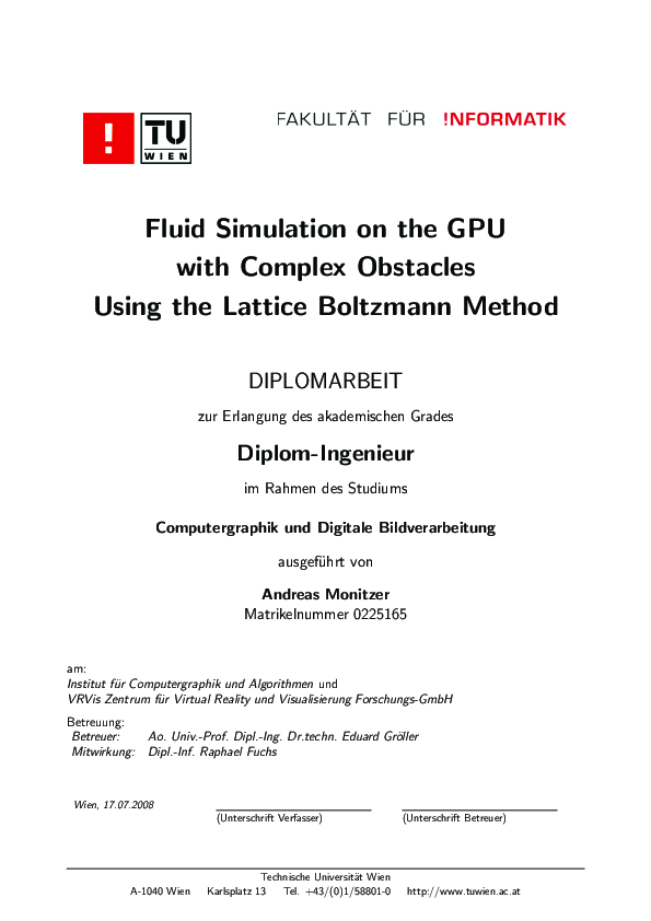(PDF) Fluid Simulation on the GPU with Complex Obstacles Using the Lattice Boltzmann Method ...