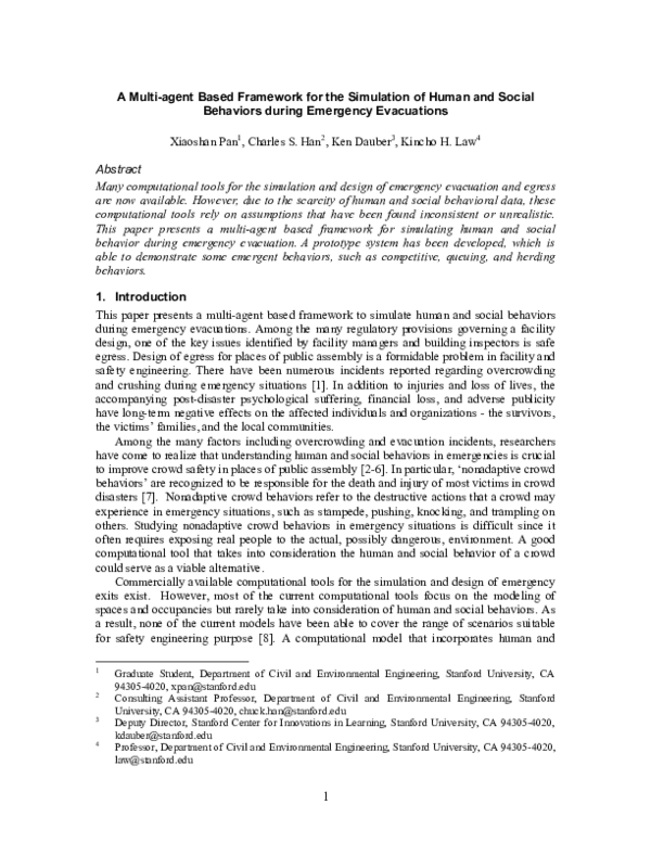 (PDF) A multi-agent based framework for the simulation of human and ...