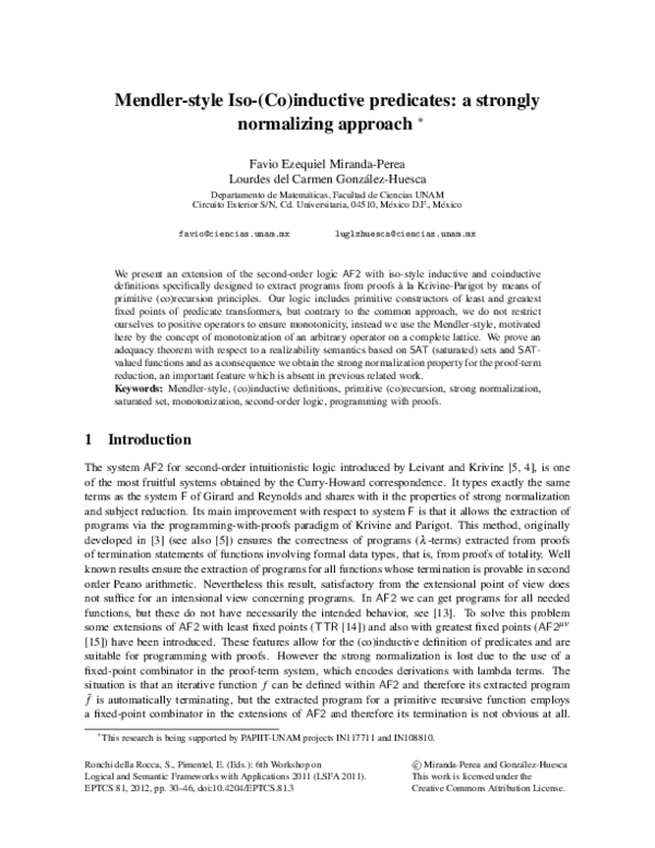Pdf Mendler Style Iso Coinductive Predicates A Strongly Normalizing Approach