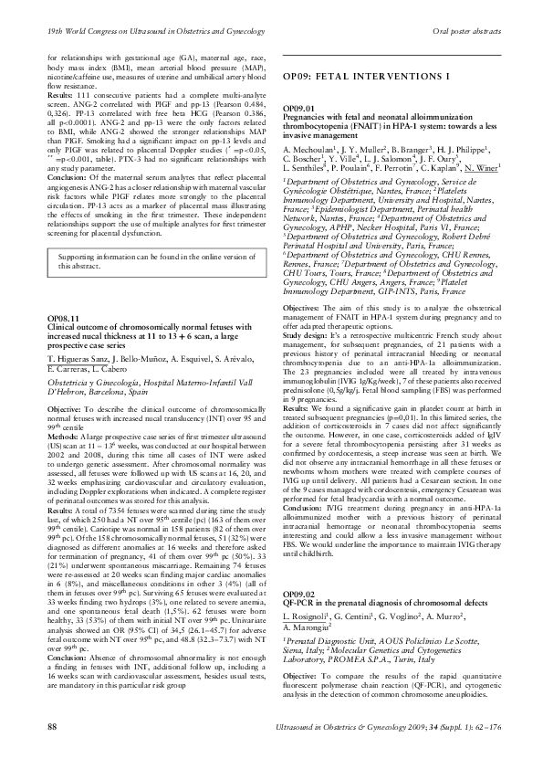 (PDF) OP09.01: Pregnancies with fetal and neonatal alloimmunization ...
