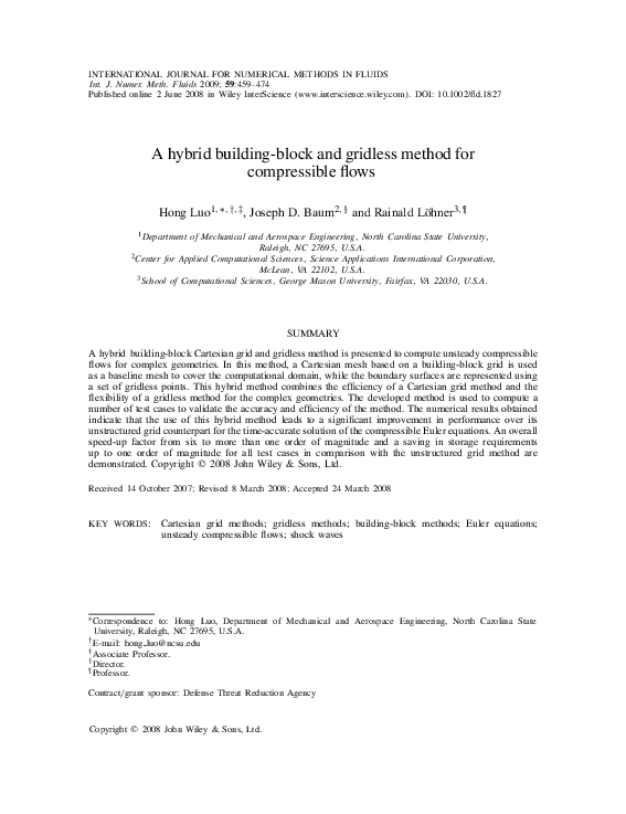 (PDF) A hybrid building-block and gridless method for compressible flows