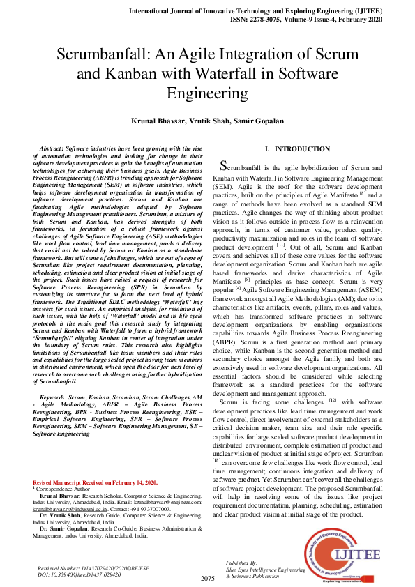 (PDF) Scrumbanfall: An Agile Integration of Scrum and Kanban with ...