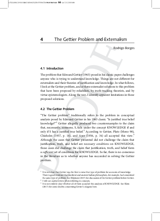 (PDF) The Gettier Problem and Externalism