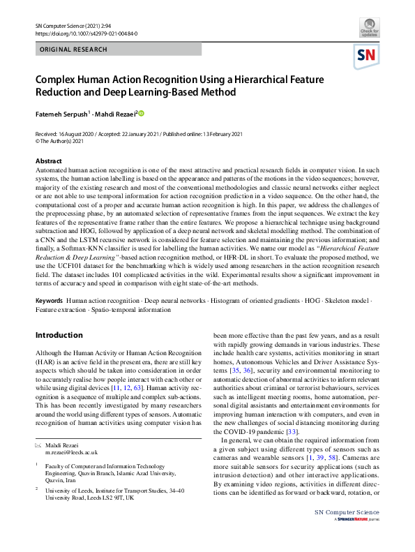 (PDF) Complex Human Action Recognition Using a Hierarchical Feature Reduction and Deep Learning ...