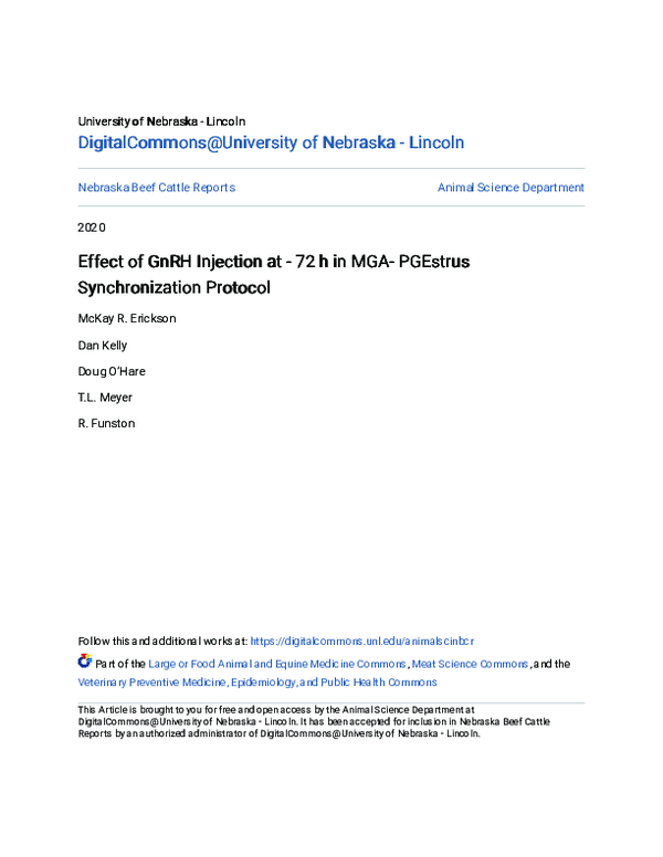 Pdf 218 Effect Of Gnrh Injection At 72 H In Mga Pg Estrus Synchronization Protocol Sheikh