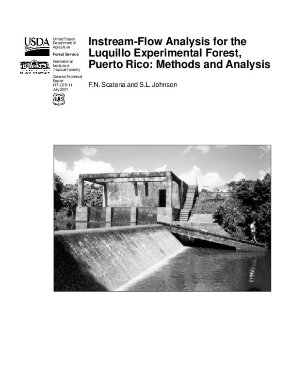 (PDF) Instream-Flow Analysis for the Luquillo Experimental Forest, Puerto Rico: Methods and Analysis