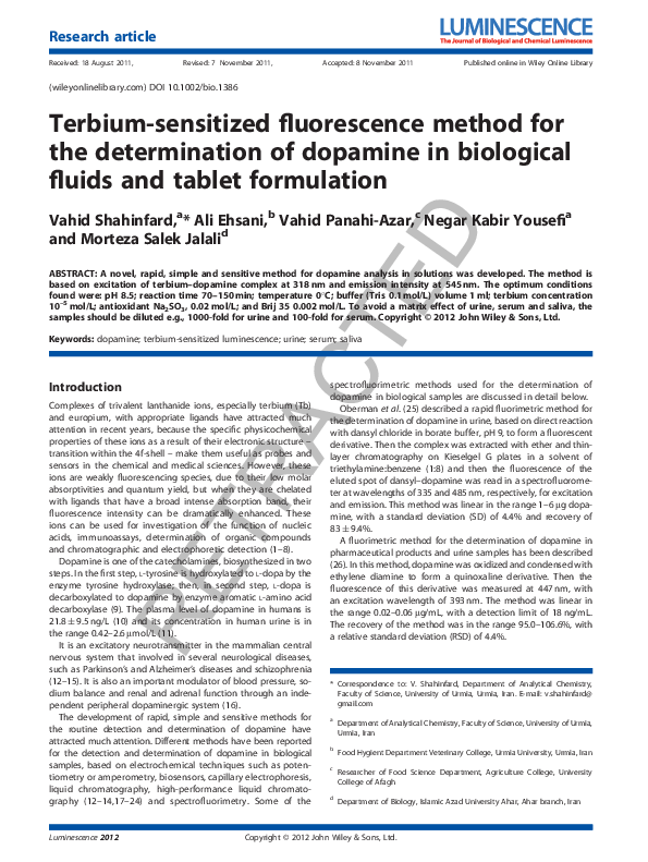 (PDF) Retracted: Terbium-sensitized fluorescence method for the ...