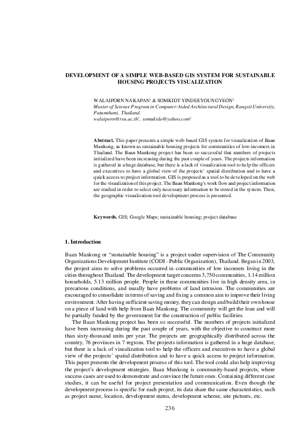 (PDF) Development of a Simple Web-based GIS System for Sustainable ...