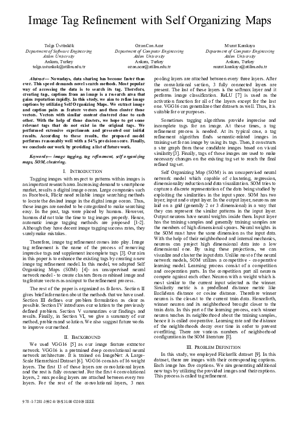 (PDF) Image Tag Refinement with Self Organizing Maps