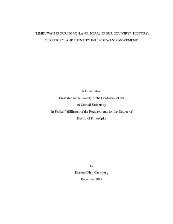 (PDF) Limbuwan is Our Home, Nepal is Our Country": History, Territory ...