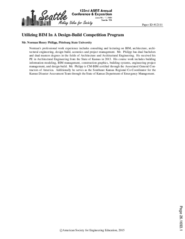 (PDF) Utilizing BIM In A Design-Build Competition Program
