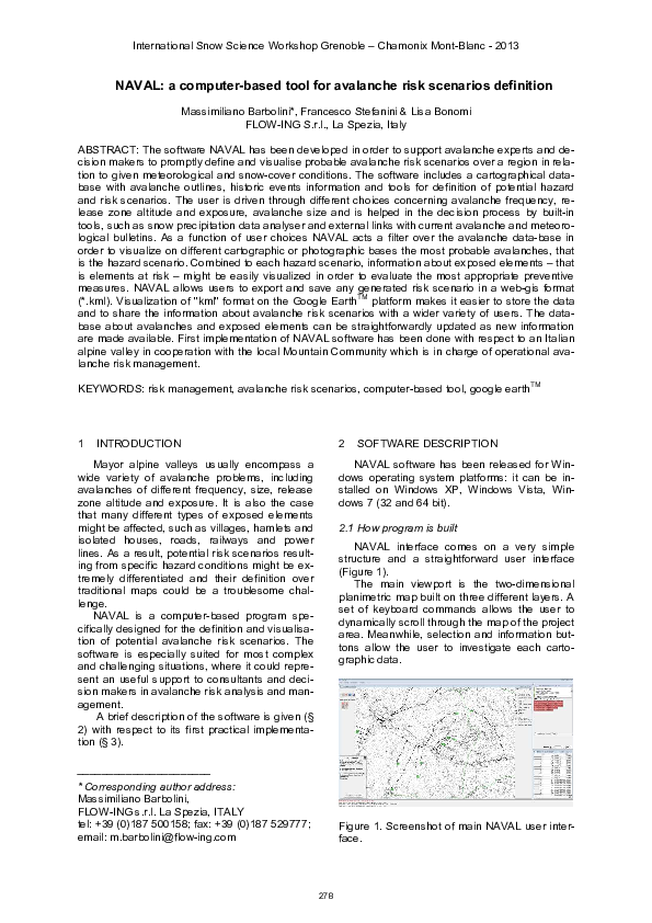 (PDF) NAVAL: a computer-based tool for avalanche risk scenarios definition