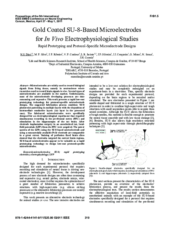 (PDF) Gold coated SU-8-based microelectrodes for in vivo ...