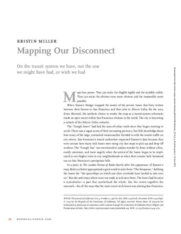 (PDF) Mapping Our Disconnect | Kristin M Miller - Academia.edu