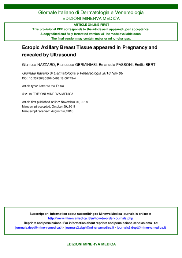 (PDF) Ectopic axillary breast tissue appeared in pregnancy and revealed ...