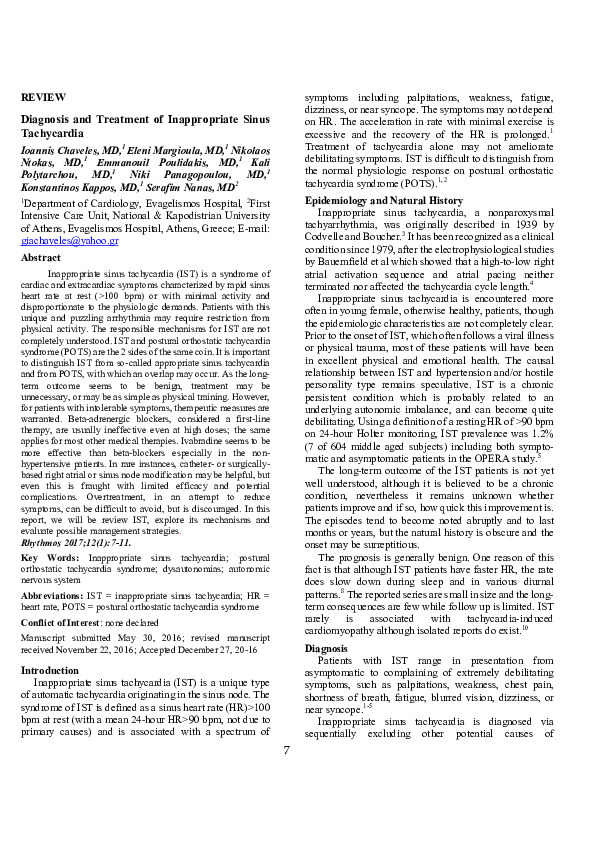 (PDF) Diagnosis and Treatment of Inappropriate Sinus Tachycardia | Niki ...