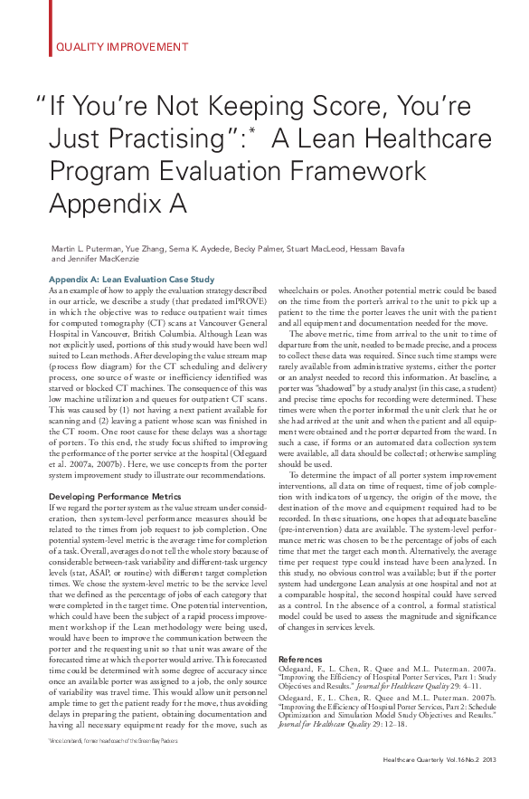 (PDF) If you're not keeping score, you're just practising": a lean ...