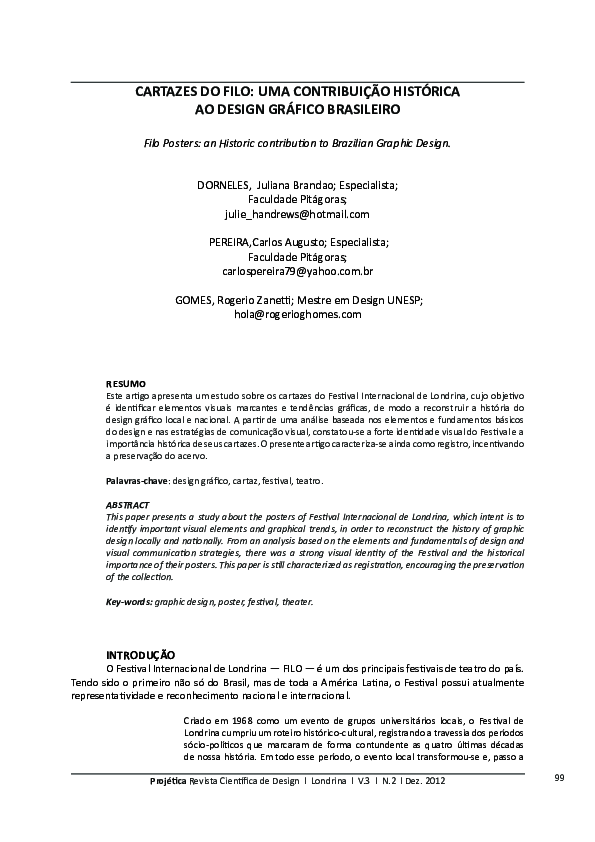 (PDF) Cartazes do FILO: Uma contribuição histórica ao design gráfico ...