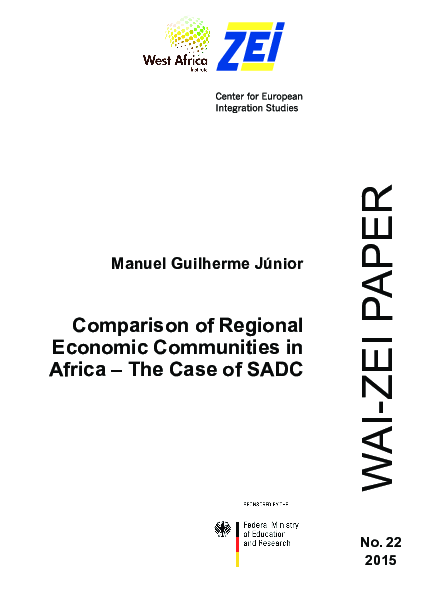 (PDF) Comparison of Regional Economic Communities in Africa - The Case of SADC | Manuel ...