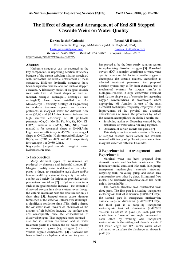 (PDF) The Effect of Shape and Arrangement of End Sill Stepped Cascade ...