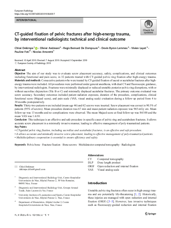 (PDF) CT-guided fixation of pelvic fractures after high-energy trauma ...