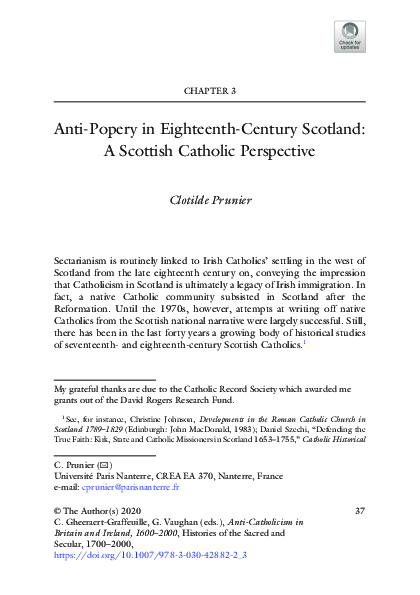 (PDF) Anti-Popery in Eighteenth-Century Scotland: A Scottish Catholic ...