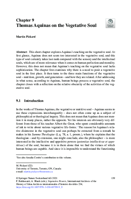 (PDF) Thomas Aquinas on the Vegetative Soul