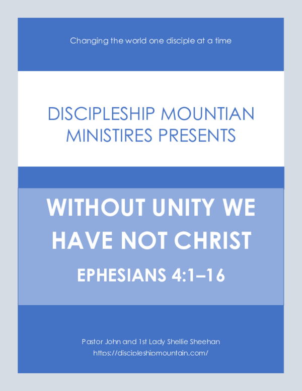 (PDF) WITHOUT UNITY WE HAVE NOT CHRIST