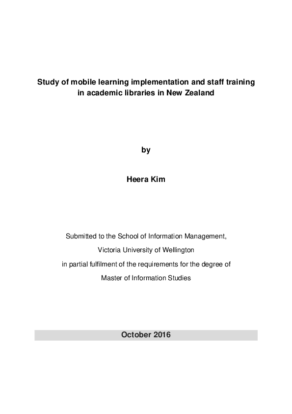 (PDF) Study of mobile learning implementation and staff training in academic libraries in New ...