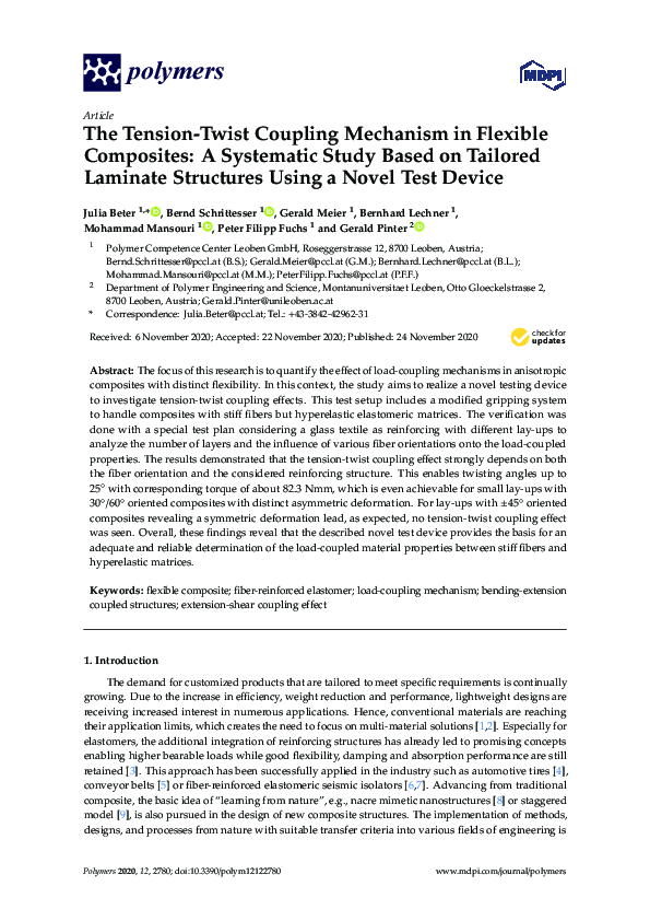 (PDF) The Tension-Twist Coupling Mechanism in Flexible Composites: A ...
