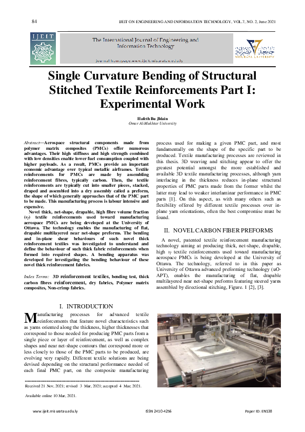(PDF) Single Curvature Bending of Structural Stitched Textile ...