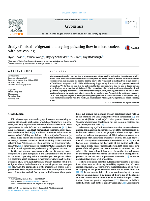 (PDF) Study of mixed refrigerant undergoing pulsating flow in micro ...