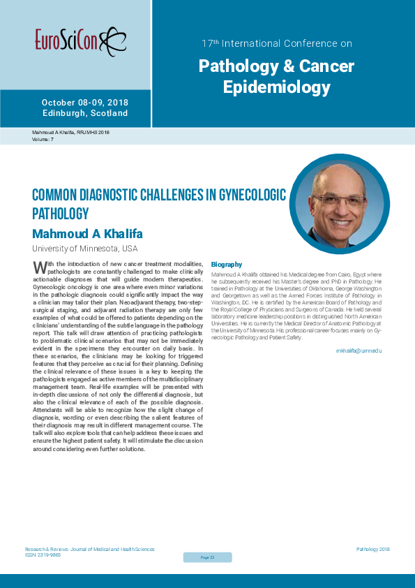 (PDF) Common diagnostic challenges in gynecologic pathology